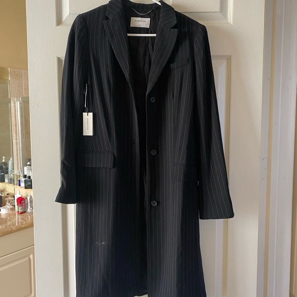 Babaton | Jackets & Coats | Aritzia Babaton Trent Pinstripe Long Blazer ...